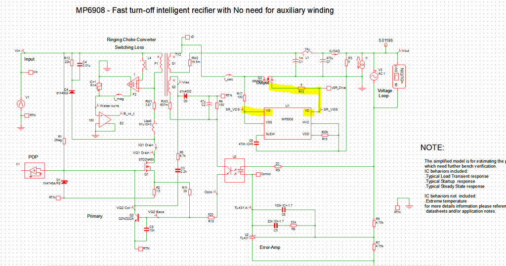 MP6908 simplis example circuit has weird - DC-DC Power Converters ...